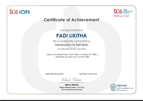 likhita reddy on linkedin tcsion achievement softskills grattitude
