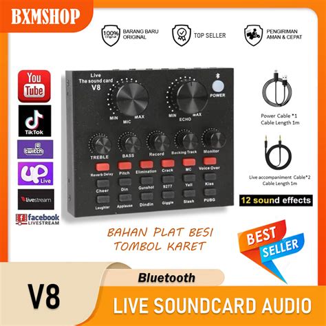 Jual Soundcard V8 Sound Card V8s V8 Bluetooth Audio Usb External Live Mixer Audio Soundcard