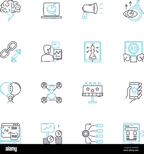 Market Research Linear Icons Set Demographics Analytics Survey