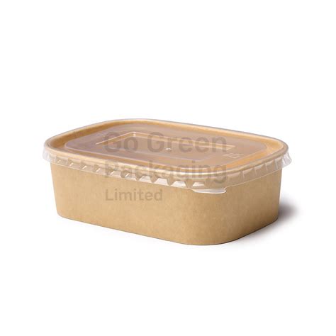 300 Pcs Brown Kraft Takeaway Food Container 650ml Eco Friendly