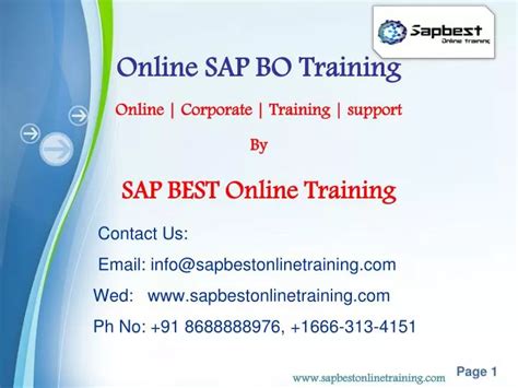 PPT SAP BO Online Training India Hyderabad SAP BO Project Sup PowerPoint Presentation ID