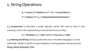 String In Python Lecture PPTX