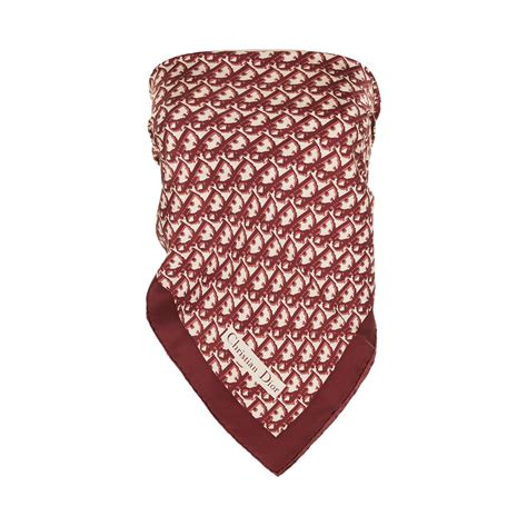 Dior Burgundy Logo Scarf Treasures Of Nyc