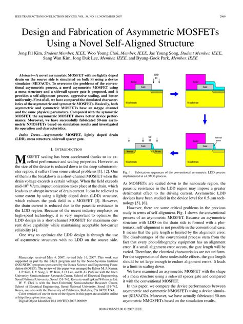 Pdf Design And Fabrication Of Asymmetric Mosfets Using A Novel Self Aligned Structure