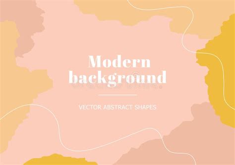 Fashion Stylish Templates With Organic Abstract Shapes And Line In Nude Pastel Colors Stock