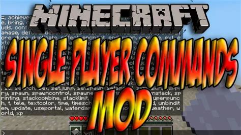 Single Player Commands Mod For Minecraft 164