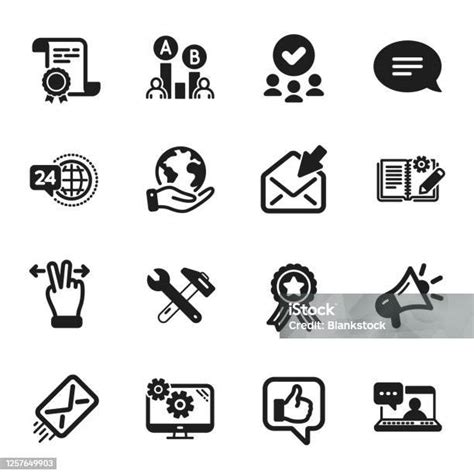 오픈 메일 터치스크린 제스처 설정과 같은 기술 아이콘 집합입니다 벡터 기계류에 대한 스톡 벡터 아트 및 기타 이미지 기계류 뉴스레터 대사 Istock
