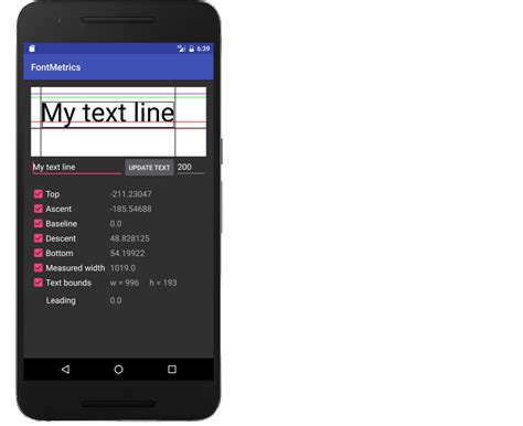 Meaning Of Top Ascent Baseline Descent Bottom And Leading In Androids Fontmetrics Stack