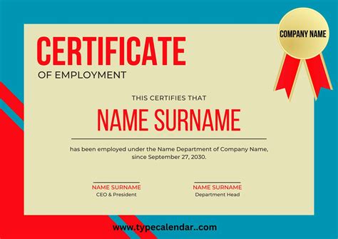 Free Printable Certificate Of Employment Templates Pdf Word