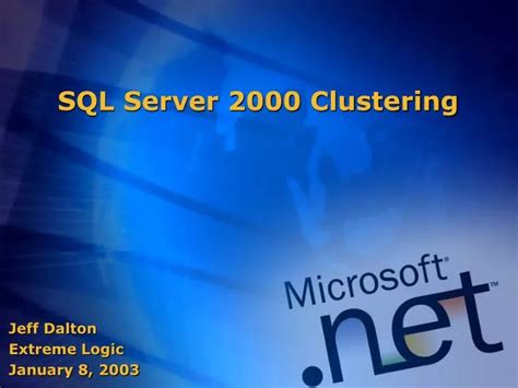 ppt sql server 2000 clustering powerpoint presentation free download
