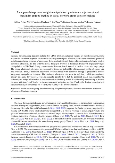 Pdf An Approach To Prevent Weight Manipulation By Minimum Adjustment