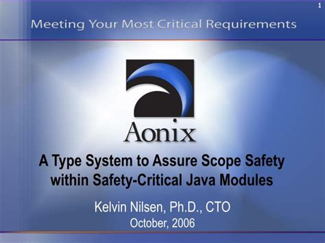 Ppt A Type System To Assure Scope Safety Within Safety Critical Java
