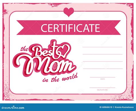 Mamma Del Certificato Di Vettore Del Modello Migliore Nel Mondo Un