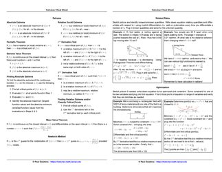 Calculus Cheat Sheet Download Printable PDF Templateroller