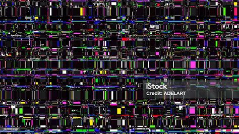Ilustración De Glitch Abstract Shapes Chaos Pixel Cyberpunk Computer