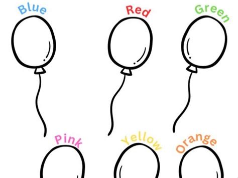 colour in the balloons teaching resources
