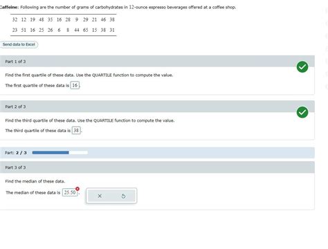 solved find the first quartile of these data use the
