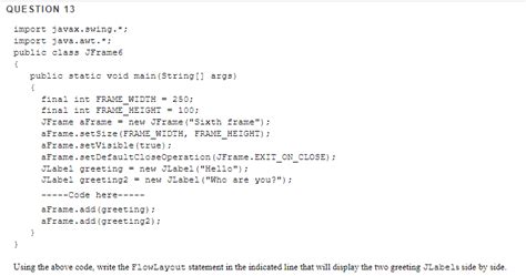 Solved QUESTION Import Javax Swing Import Java Awt Chegg