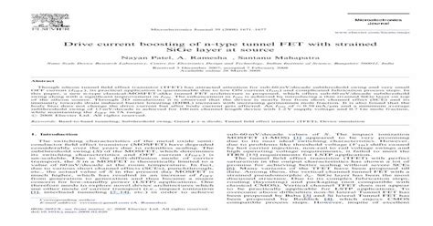 Drive Current Boosting Of N Type Tunnel Fet With Strained Sige Layer At