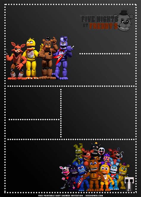 Free Printable Five Nights At Freddys Birthday Invitation Templ