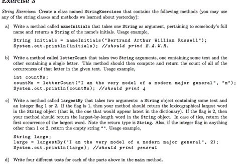 Solved String Exercises Create A Class Named