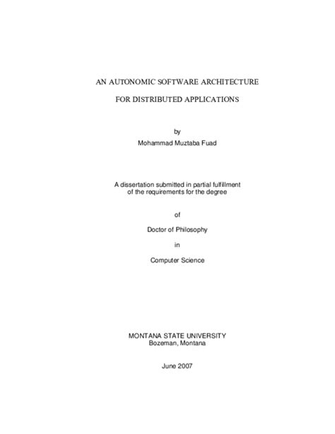 pdf an autonomic software architecture for distributed applications