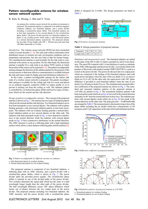 Pdf Pattern Reconfigurable Antenna For Wireless Sensor Network System