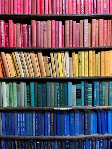 Colorful Rainbow Bookshelf Display