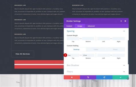 Using Divider Modules To Create Background Shapes With Divis Transform Options