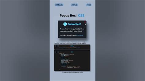 Popup Box Css Tips And Tricks Css Coding Shorts Webdesign