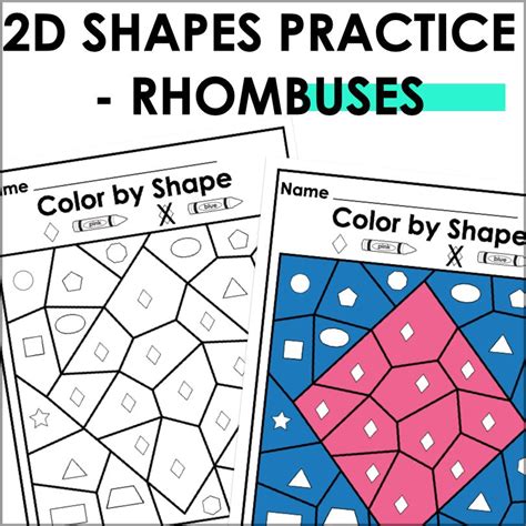 Rhombus Diamond 2d Shapes Worksheets Shape Recognition Teacher Jeanell
