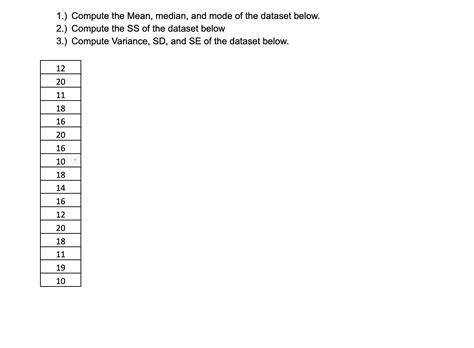 Solved Compute The Mean Median And Mode Of The Dataset Chegg