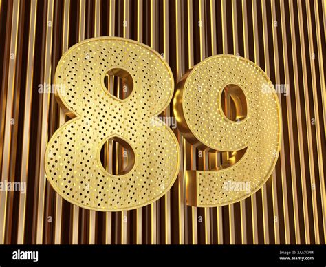 Number 89 Number Eighty Nine Perforated With Small Holes On The Metal Background 3d