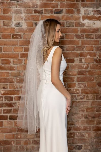 Однослойная блестящая свадебная фата 120 см F4 12 размер универсальный материал Фатин