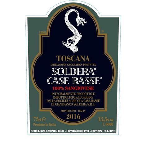 2018 Soldera Case Basse 100 Sangiovese Toscana 3x75cl Ideal Wine Company