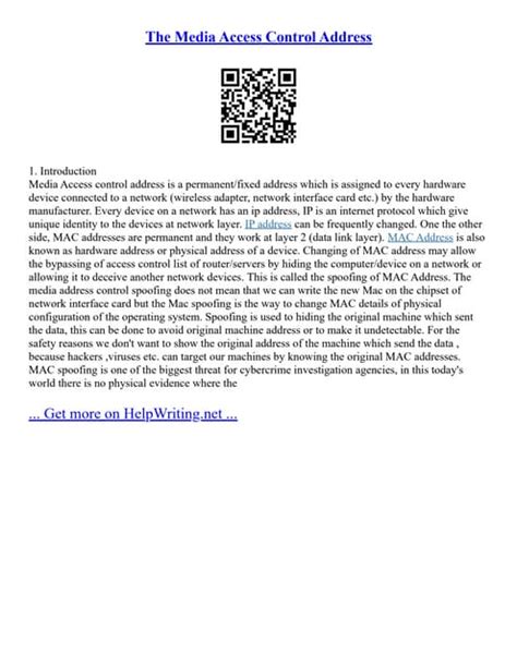The Media Access Control Address Pdf