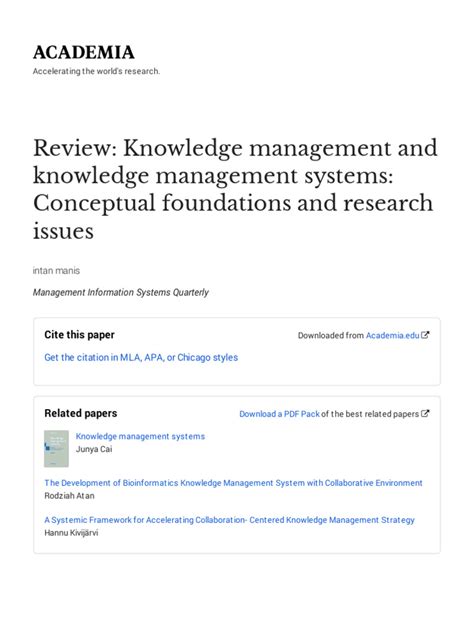 Knowledge Managment Systems Pdf