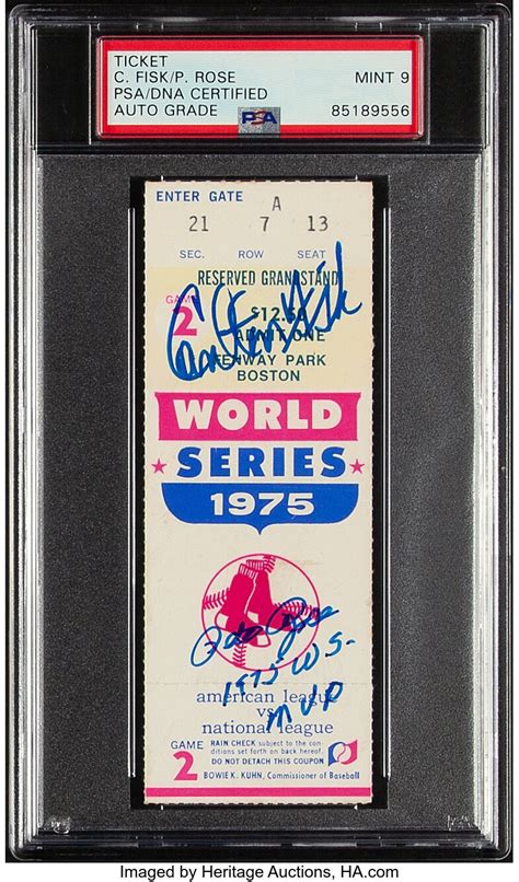 1975 World Series Cincinnati Reds Vs Boston Red Sox Full Ticket Lot