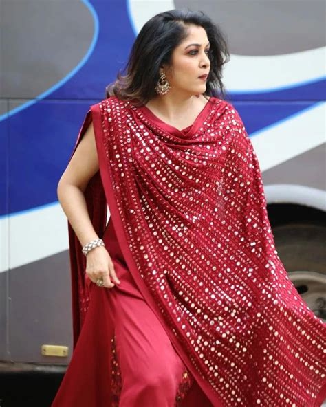 Ramya Krishna Looks Beautiful In A Red Anarkali For BB Jodigal