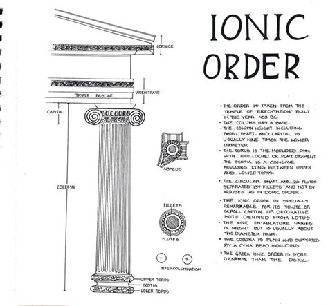 Ionic Order Architecture Set Of Four Ionic Columns In Painted Plaster