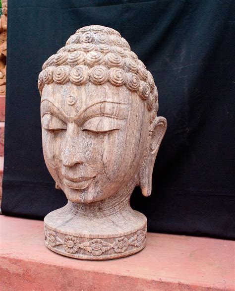 Stone Buddha Head Statues Bust Face Idols Crafts Odisha