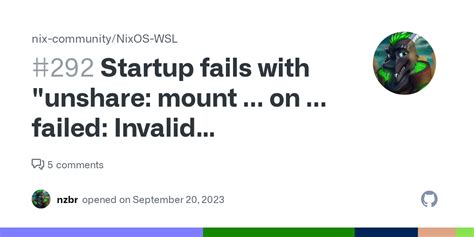 Startup Fails With Unshare Mount On Failed Invalid Argument
