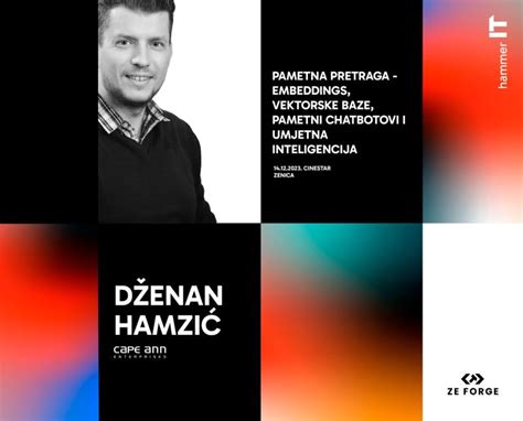 We Are Thrilled To Announce That Our Colleague Dzenan Hamzic Will Be