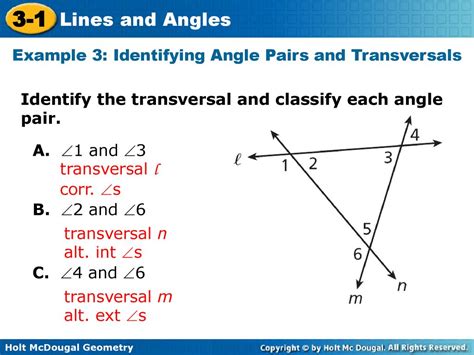 3 1 Lines And Angles Warm Up Lesson Presentation Lesson Quiz Ppt Download