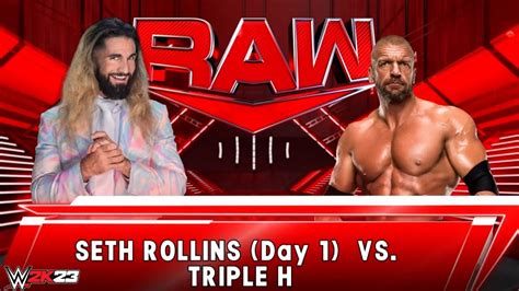 Full Match Seth Rollins Vs Triple H Raw Wwe 2k23 Youtube