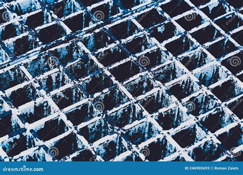 Metal Grating On Drainage Systems In The Grass Garden Stock Image