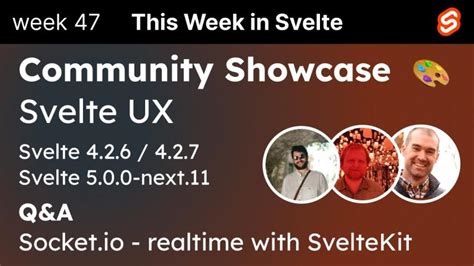 This Week In Svelte 2023 Nov 24 Svelte 427 Typescript In Markup Websockets In Sveltekit