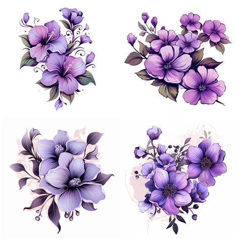 Purple Violet Flower Tattoos Best Flower Site