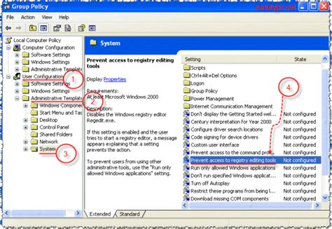 การปดและเปดโปรแกรม Registry Editor ผานคำสง Gpedit msc