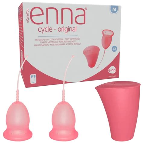 Enna Cycle Menstrual Cup Set Size M 2 Cups And Steriliser